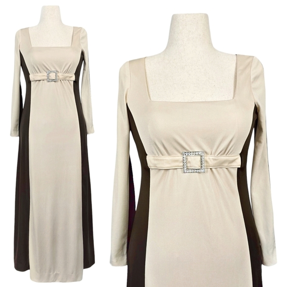 Eva Gabor | Dresses | 97s Vintage Dress 70s Formal Eva Gabor Colorblock ...